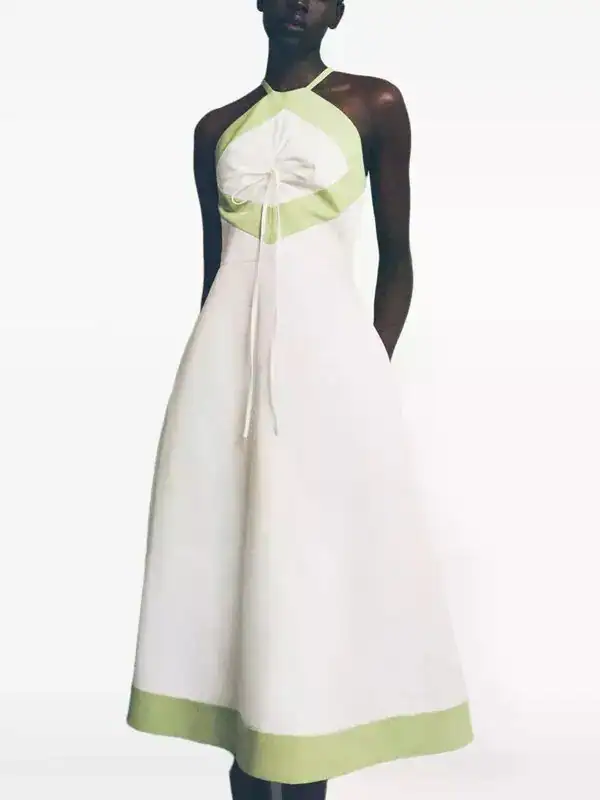 Rosie Assoulin Halter-Neck Paneled Midi Dress In White - 40% Off |  Editorialist