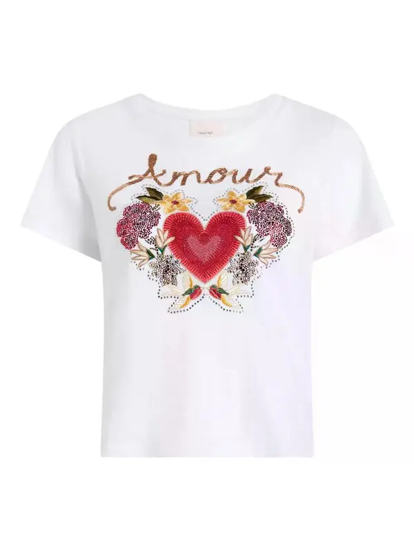 Cinq À Sept Amour Heart-embellished T-shirt - White