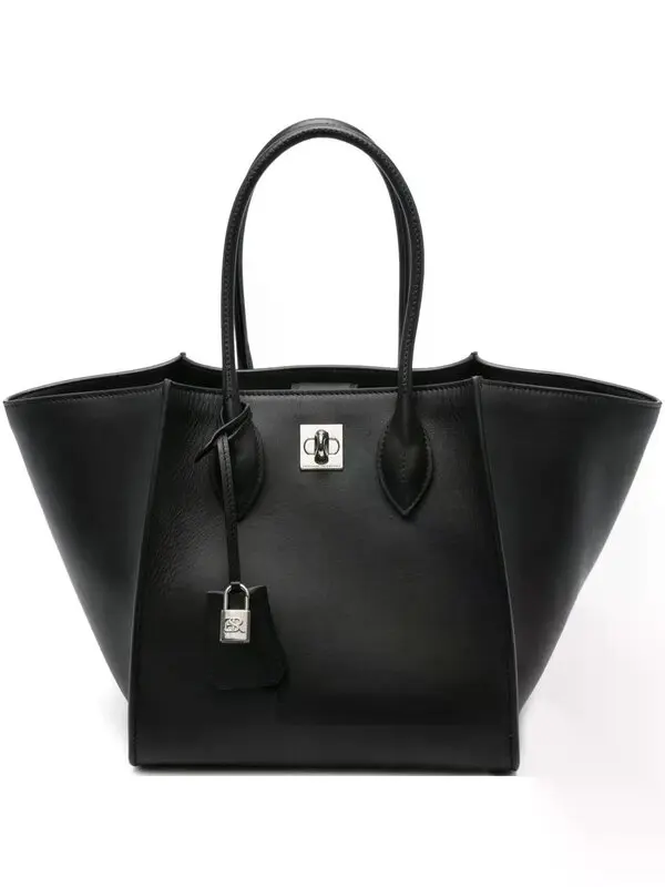 Ermanno Scervino Maggie Turn-lock Leather Tote Bag - Black