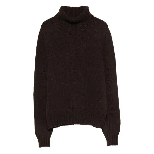 ARAGONA Turtleneck Sweater - Brown