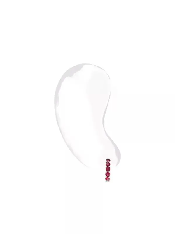 MUNNU THE GEM PALACE 18k White Gold Ruby Hoop Earring