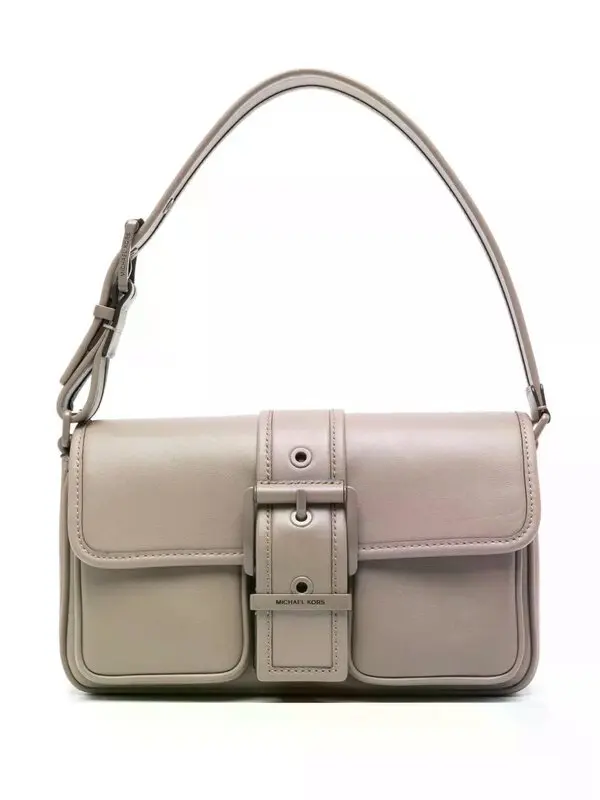 Michael Kors Leather Shoulder Bag With Buckle - Grey