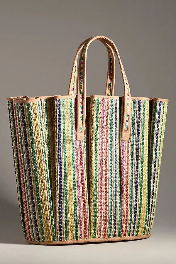Lorna Murray Pleated Raffia Tote