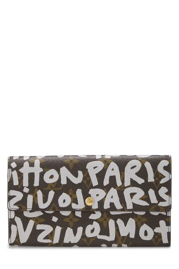 LOUIS VUITTON Stephen Sprouse X Grey Monogram Canvas Porte Monnaie Credit - Brown