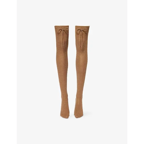 BUCI NYC Bow Knitted Wool-blend Stockings