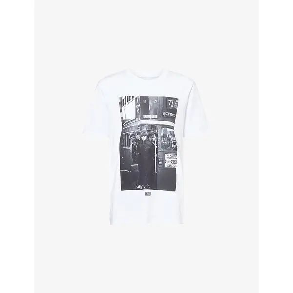 OASIS Back Of The Bus Relaxed-fit Cotton T-shirt - White