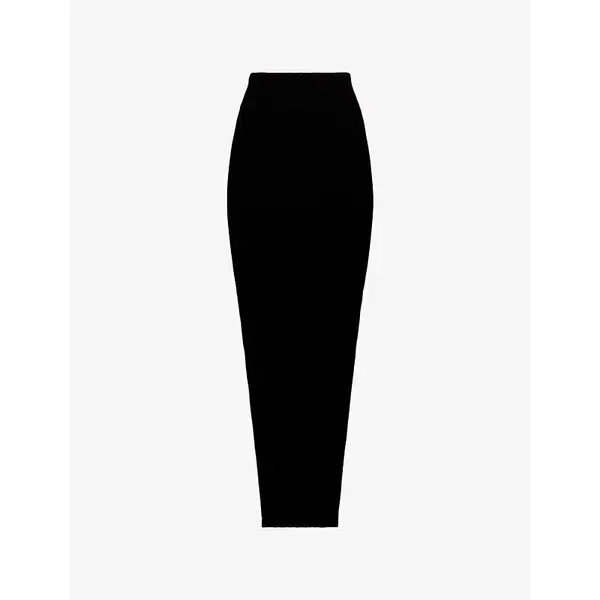 Rick Owens Ribbed Knitted Midi Skirt - Black