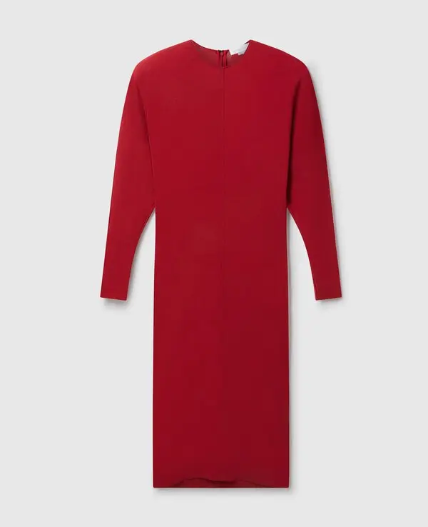 Stella McCartney Shoulder Pad Long-sleeved Midi Dress - Raspberry