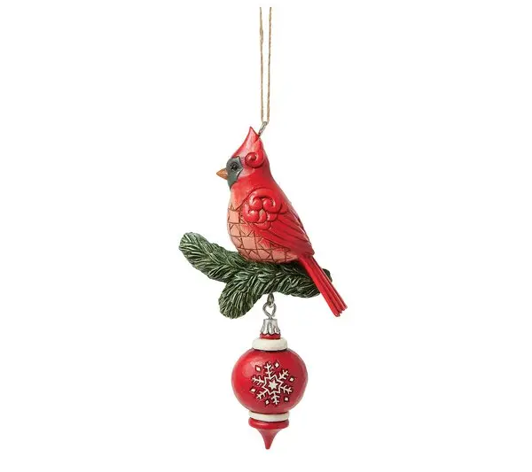 JIM SHORE Heartwood Creek Nordic Noel Cardinal Rnament 4.45in
