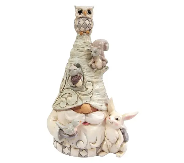 JIM SHORE Heartwood Creek Woodland Gnome With A Nimals Figurine