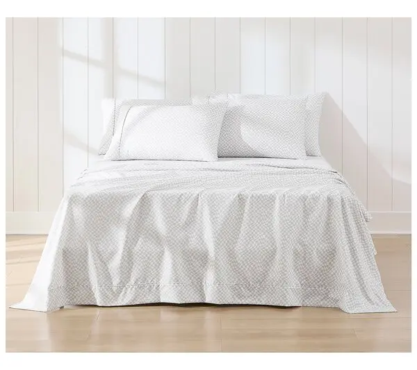 LUSH DECOR Circus Wavy Checks Sheet Set Light G Ray 6pc Queen