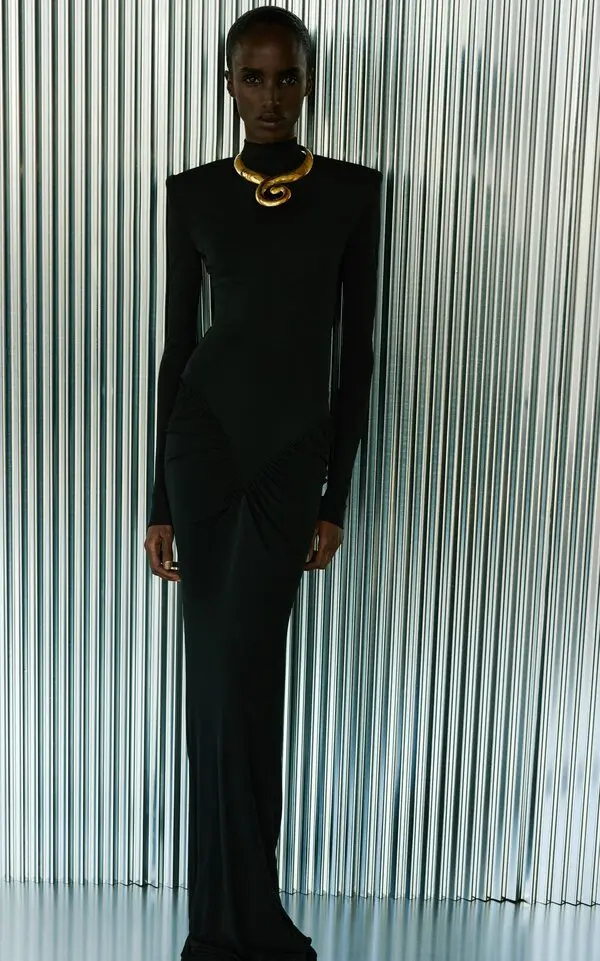 The New Arrivals Ilkyaz Ozel Darja Venomique Long Sleeve Dress - Black |  Editorialist