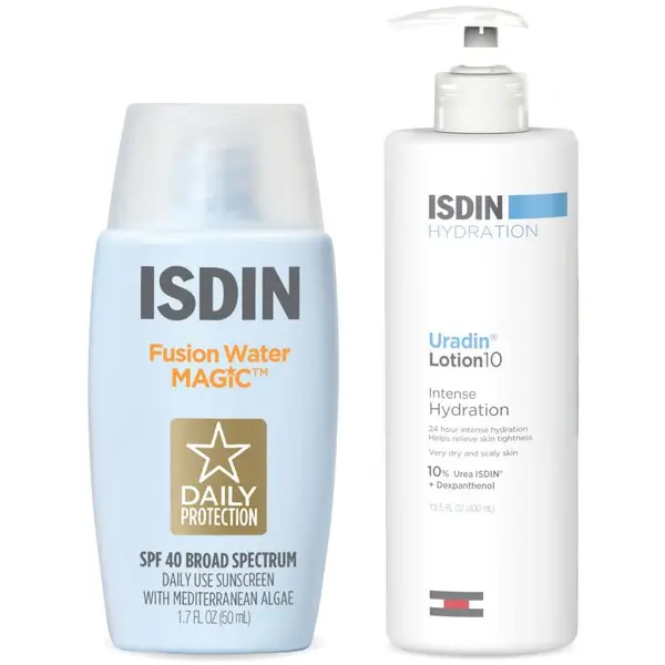 ISDIN Fusion Water Magic Spf40 50ml & Uradin® Lotion10 Hydrating Body Moisturizer Duo