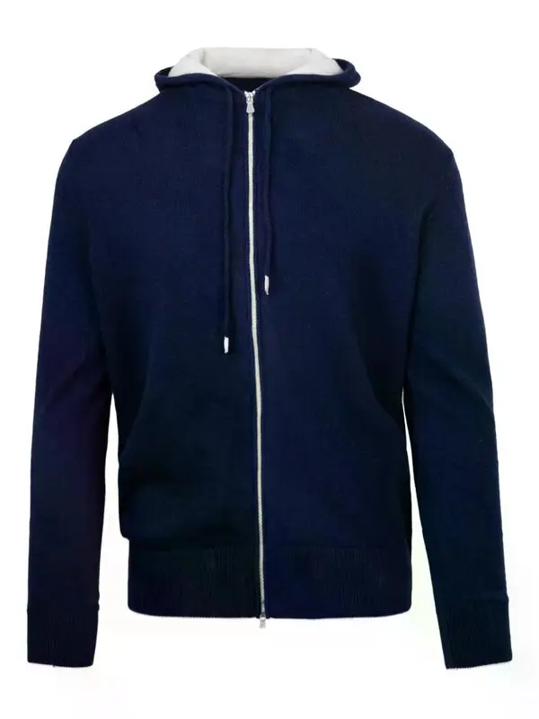 Eleventy Hooded Zip-up Cashmere Sweater
