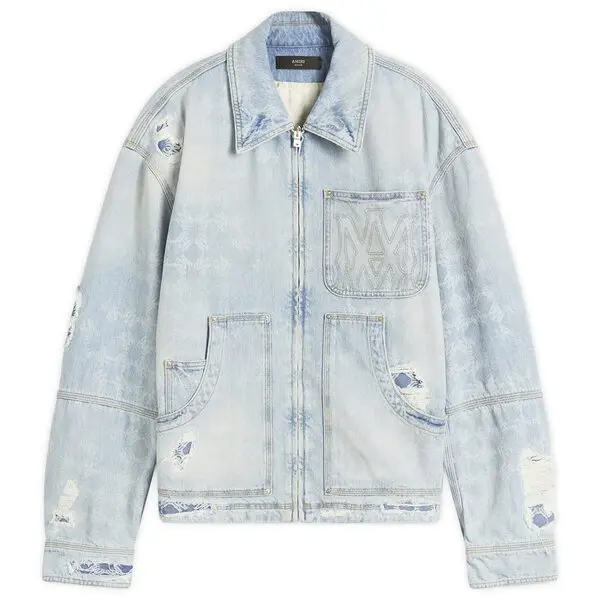 Amiri Denim Repair Work Jacket - Faded Indigo
