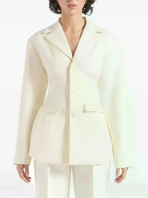Manière De Voir Wide-shoulder Belted-waist Blazer