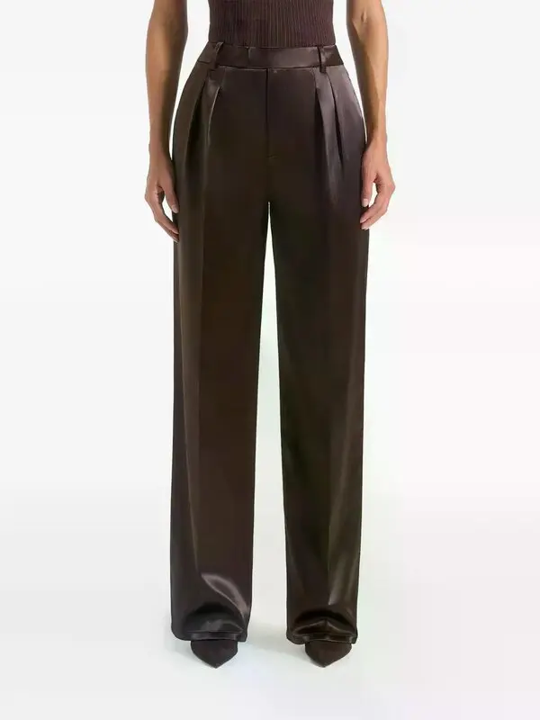 Manière De Voir Satin Twin-pleat Tailored Trousers