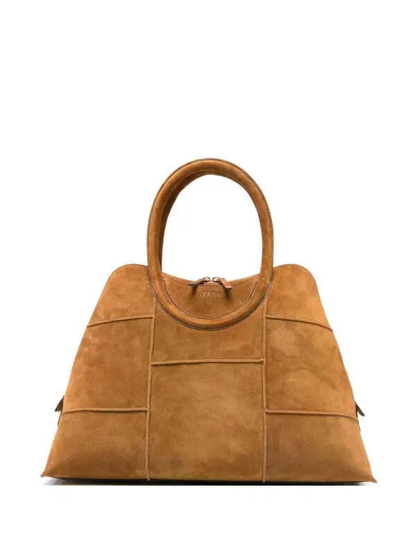 Staud Panelled Suede Tote - Brown