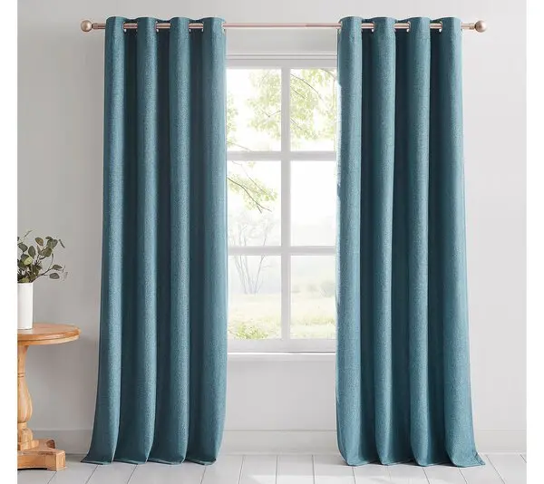 LUSH DECOR Meena Slub Blackout Window Curtain 2 Panels