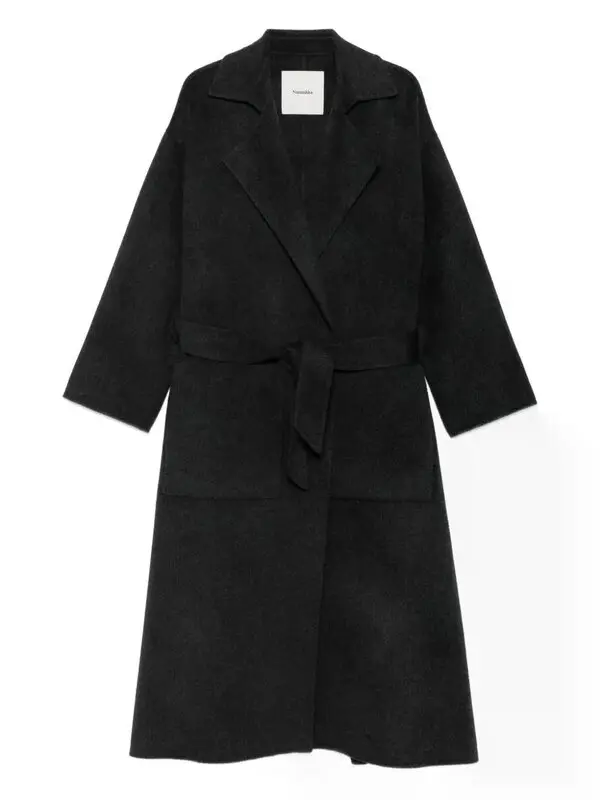 Nanushka Belted Wool Coat - Grey