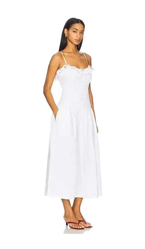 Buy Lpa Evelyn Midi Dress - White At 64% Off | Editorialist