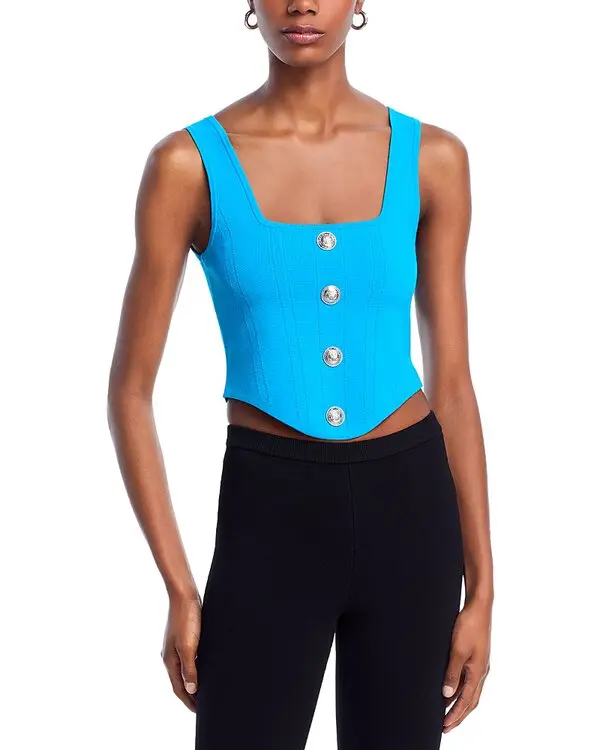 L'Agence Saga Square Neck Corset Top - Dresden Blue