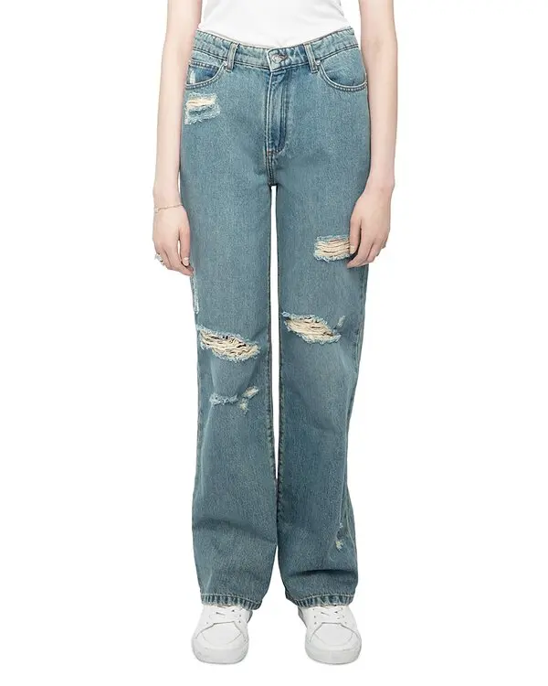Zadig&Voltaire Elio High-rise Distressed Jeans