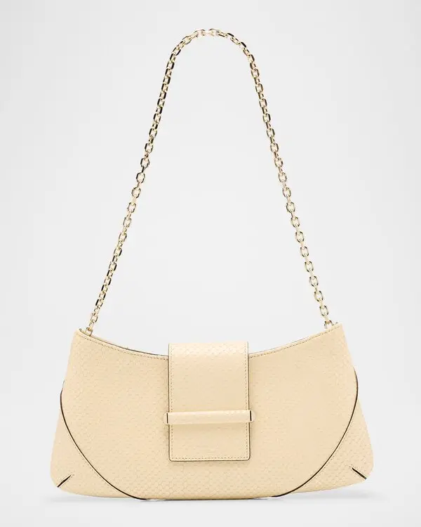 JIMMY CHOO Bar Slim Snake-embossed Leather Shoulder Bag