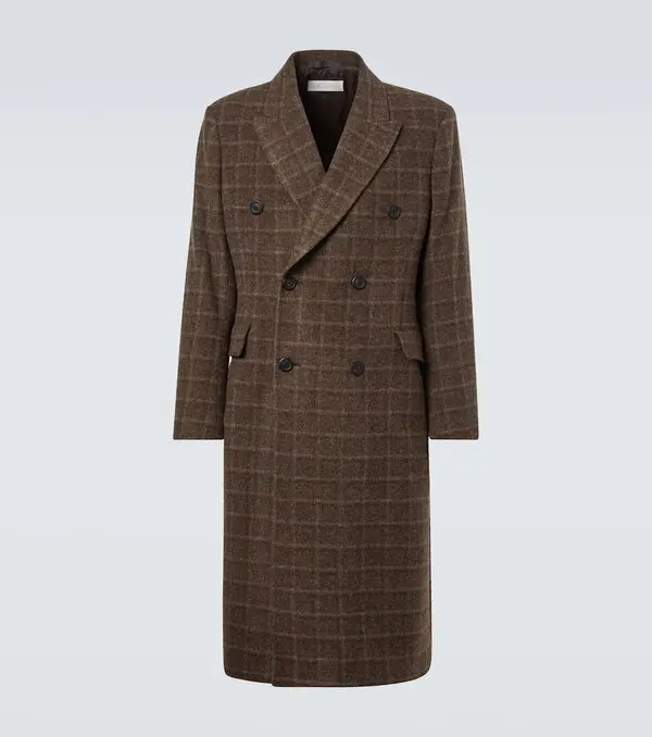 Our Legacy Whale Checked Virgin Wool Coat - Brown