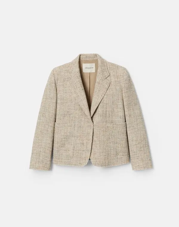 Lafayette 148 New York Cotton-blend Twill Cropped Boyfriend Blazer