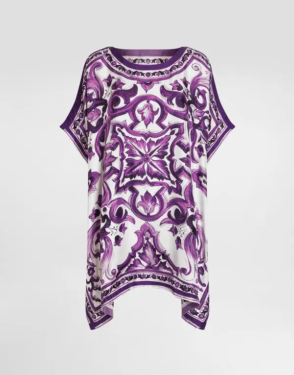 Dolce & Gabbana Majolica-print Twill Kaftan - Multicolor