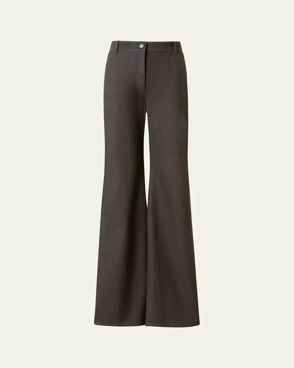 Akris Celia Bootcut-leg Pants - Bark Denim