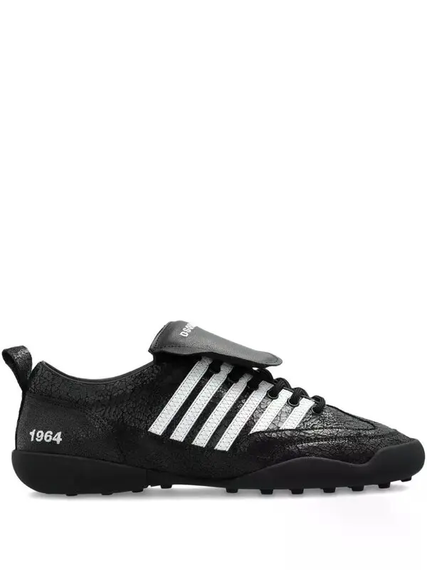Dsquared2 Stripe-detail Leather Sneakers - Black