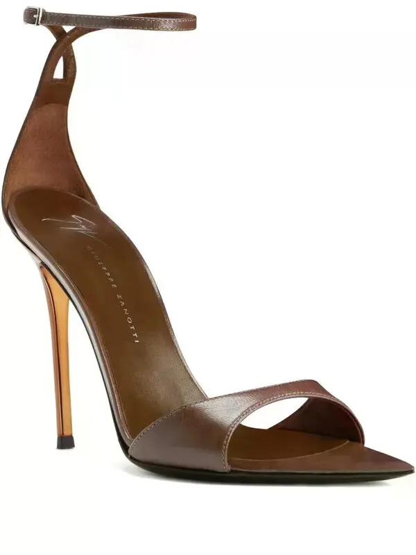 GIUSEPPE ZANOTTI 105mm Intriigo Ankle-strap Pointed-toe Sandals - Brown