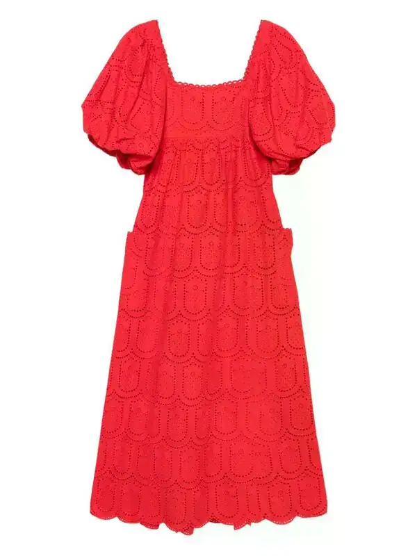 Buy Farm Rio Eyelet-detail Midi Dress - Red At 57% Off | Editorialist