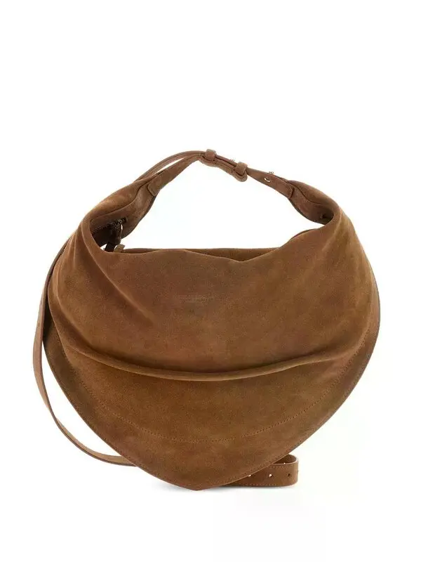 FEDERICO CINA Draped Suede Tortellino Shoulder Bag