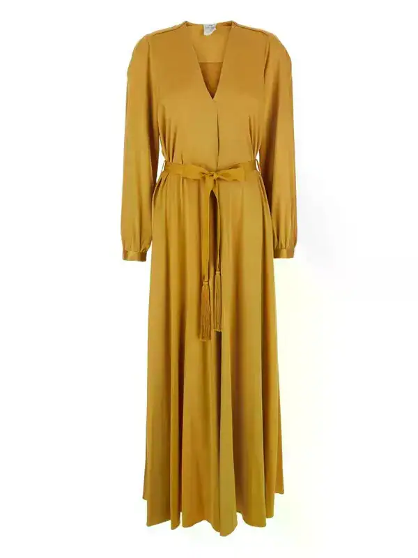 slim fit dress slacks Shimmering Linen Dress with Belt – La Garçonne