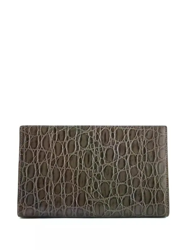 GIUSEPPE ZANOTTI Annhita Crocodile-embossed Clutch - Grey