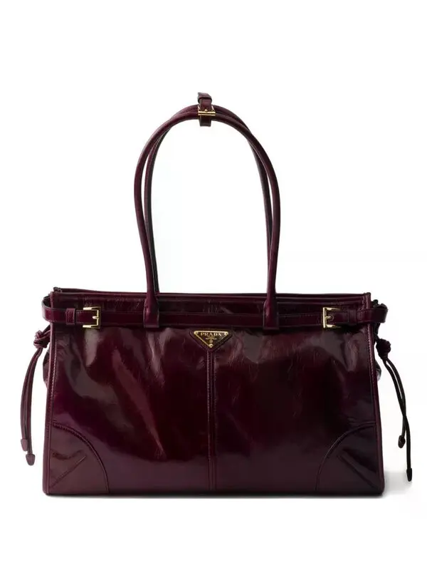Prada Bonnie Leather Tote Bag - Brown