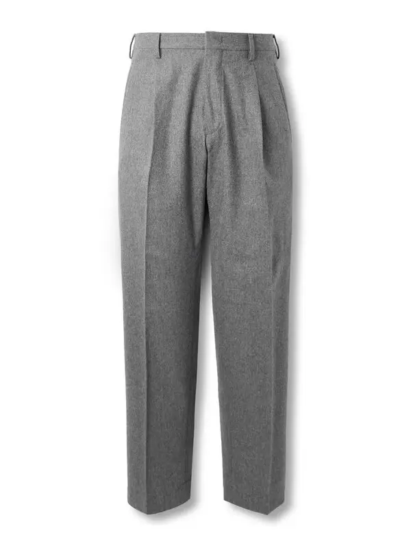 Incotex Straight-leg Pleated Flannel Suit Trousers