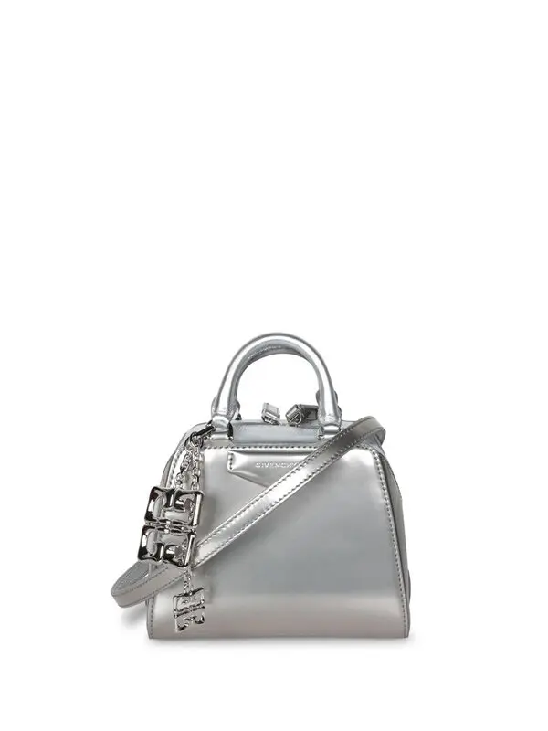 Givenchy Laminated Leather Handbag With Strass Details - Grey
