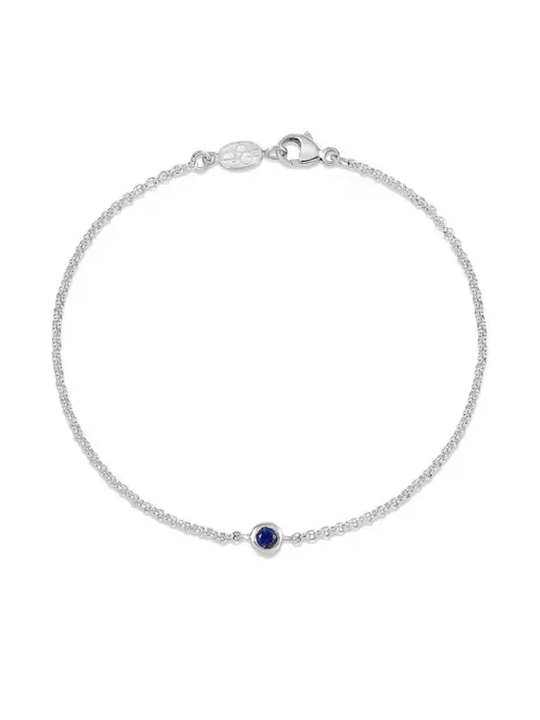 DOWER AND HALL Dewdrop Sapphire Chain Bracelet - Silver