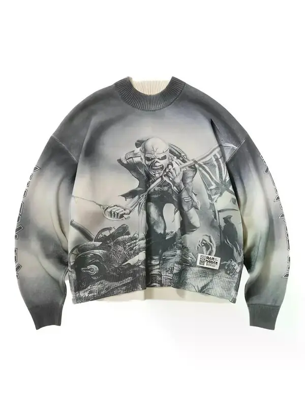 REPRESENT Graphic-print Crew-neck Sweater