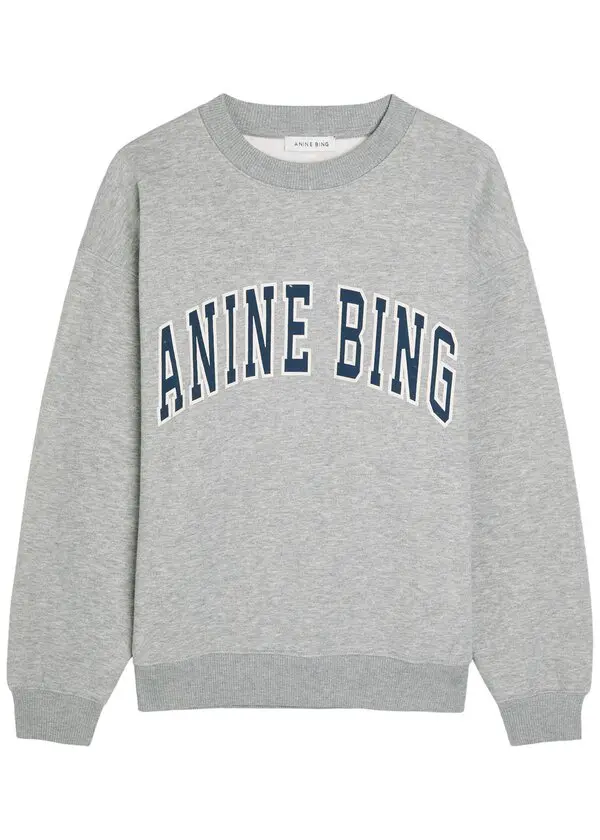 ANINE BING Spencer Logo Cotton-blend Sweatshirt - Grey
