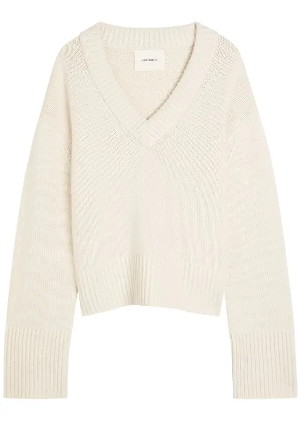 LISA YANG Aletta Knitted Cashmere Jumper - Cream