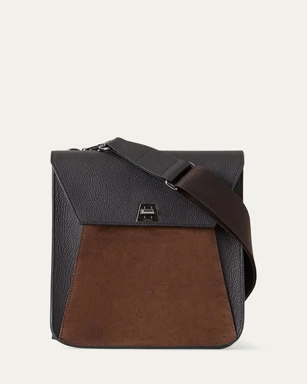 Akris Anouk Leather Messenger Crossbody Bag - Mocca