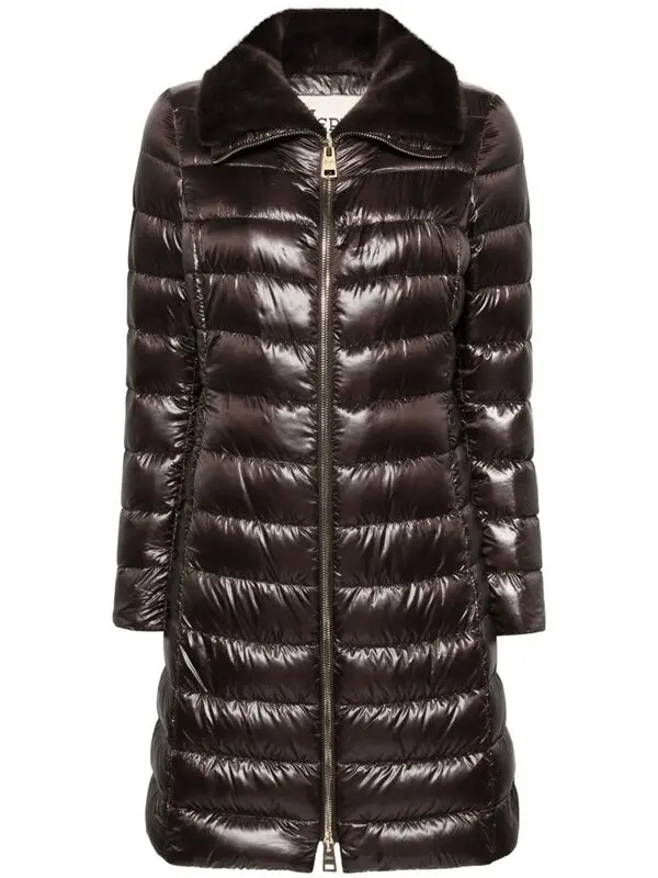 Herno Panelled Down Coat With Faux-fur Collar