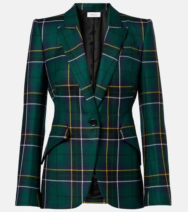 Alexander McQueen Plaid Wool Blazer - Multicoloured