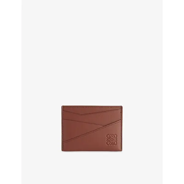 Loewe Puzzle Edge Plain Leather Card Holder - Brownie