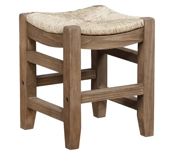 ALATERRE FURNITURE Newport 18' Stool Rush Seat Rustic Style